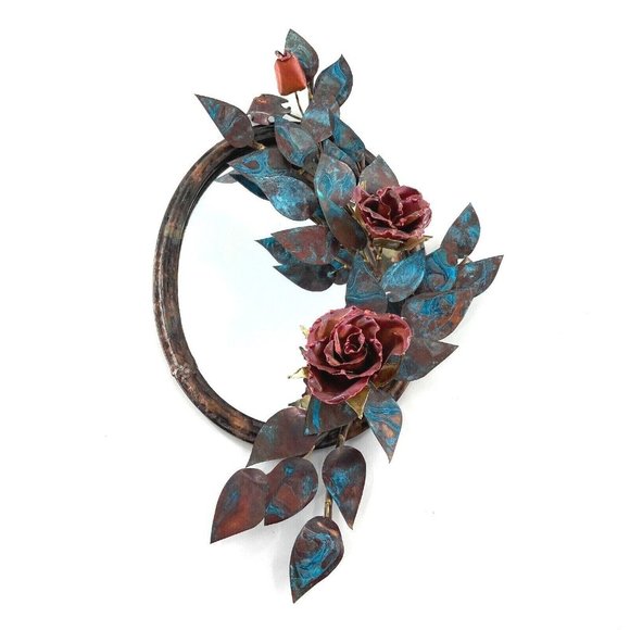 Wall Decor | Mid Century Modern Style Copper Brass Metal Rose Wall ...